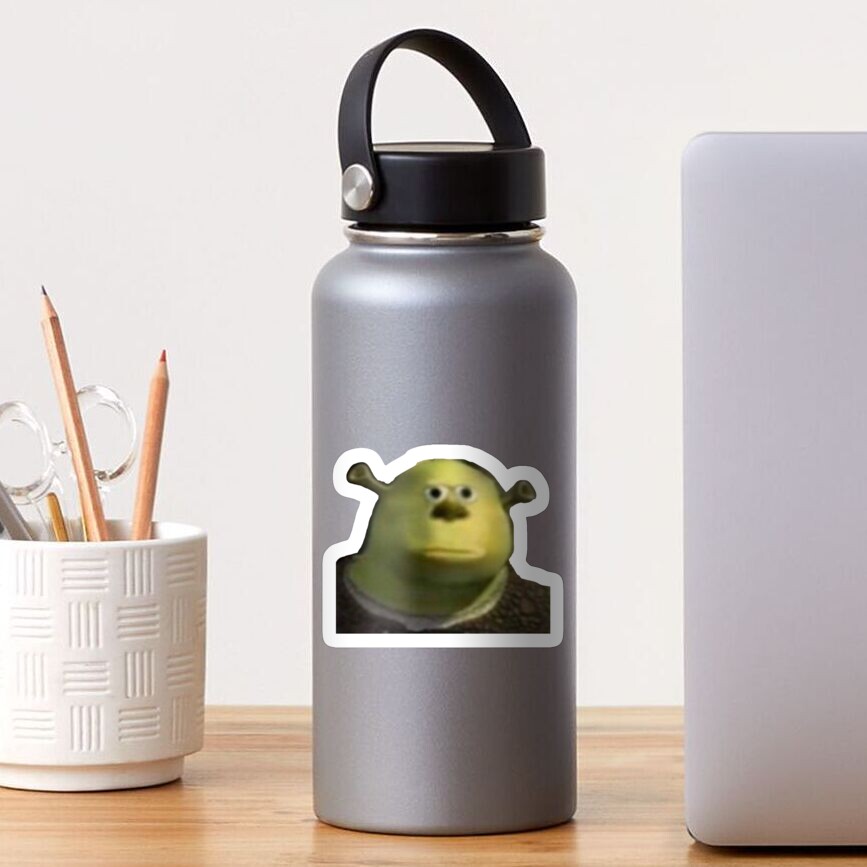 "serious shrek meme sticker" Sticker by stickerbylucyy | Redbubble