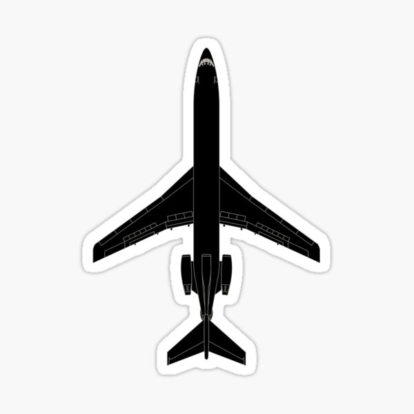 "Boeing 727 Black Top View" Sticker for Sale by magazinecombate | Redbubble