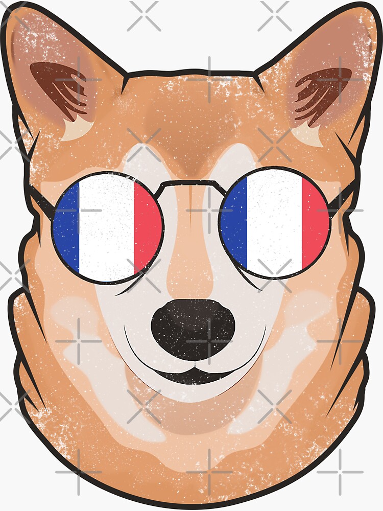 "Vintage Patriotic Shiba Inu French Flag" Sticker for Sale by feether ...