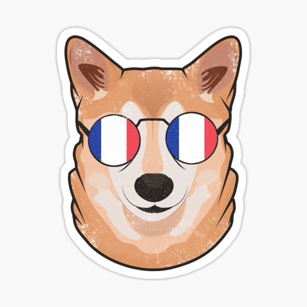 "Vintage Patriotic Shiba Inu French Flag" Sticker for Sale by feether ...