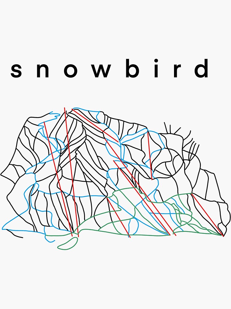 "Snowbird Ski Map" Sticker for Sale by PowderandSki | Redbubble