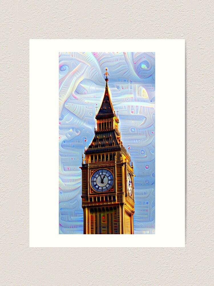 "Big Ben London eye British deep dream AI generated neural network" Art ...