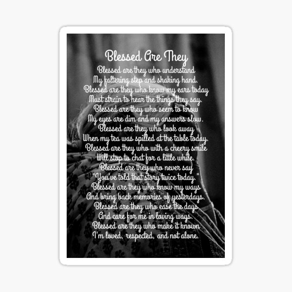 "Blessed Are They Poem" Sticker for Sale by Caregiverology | Redbubble