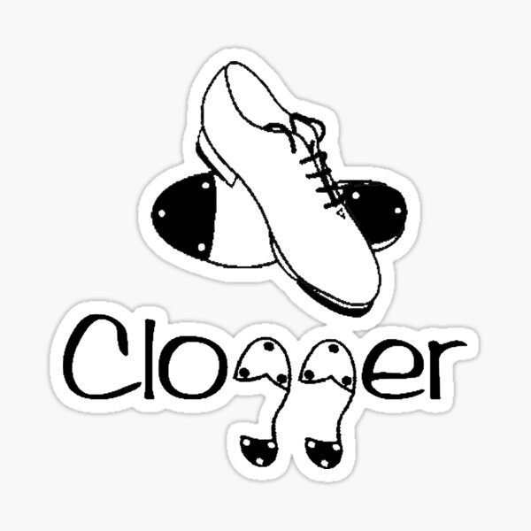 "Clogger Shoes BLk" Sticker for Sale by DWHT71 | Redbubble