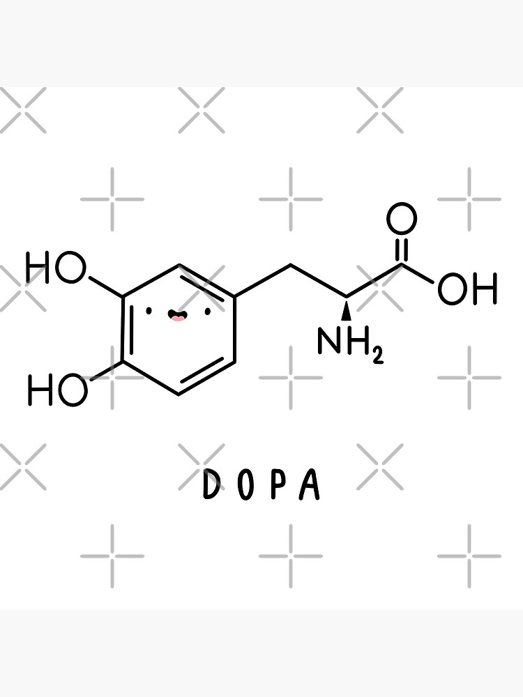 Póster «Estructura química de Kawaii DOPA Dihidroxifenilalanina» de ...