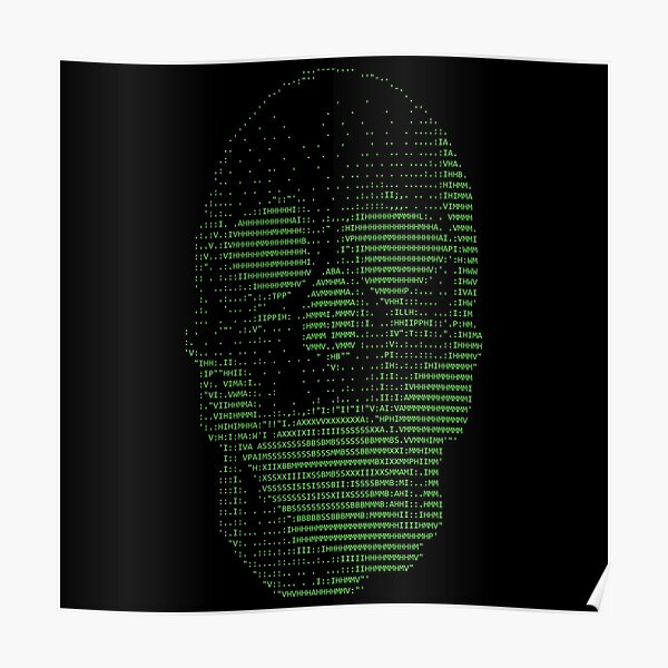 "Skull Ascii Art" Poster for Sale by typo-n-quotes | Redbubble
