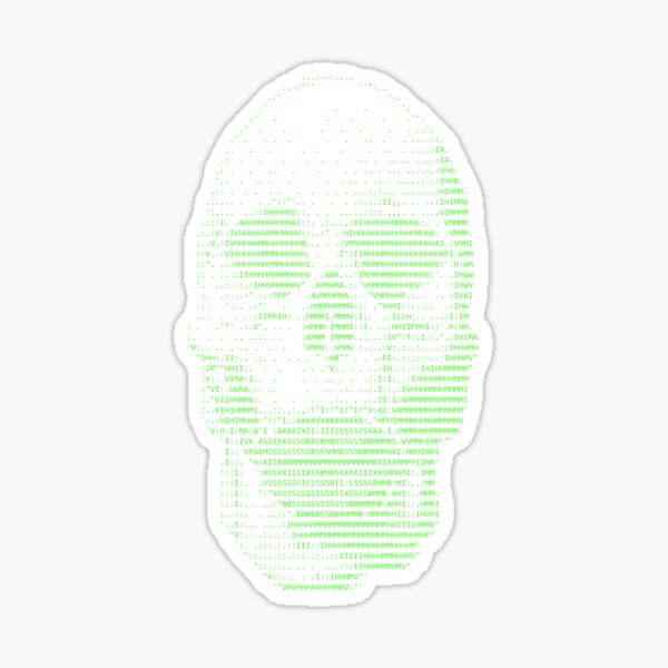 "Skull Ascii Art" Sticker for Sale by typo-n-quotes | Redbubble