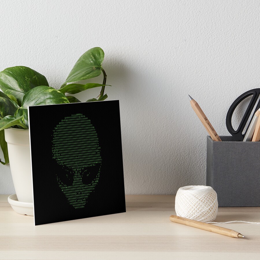 "Alien face Ascii Art" Art Board Print by typo-n-quotes | Redbubble