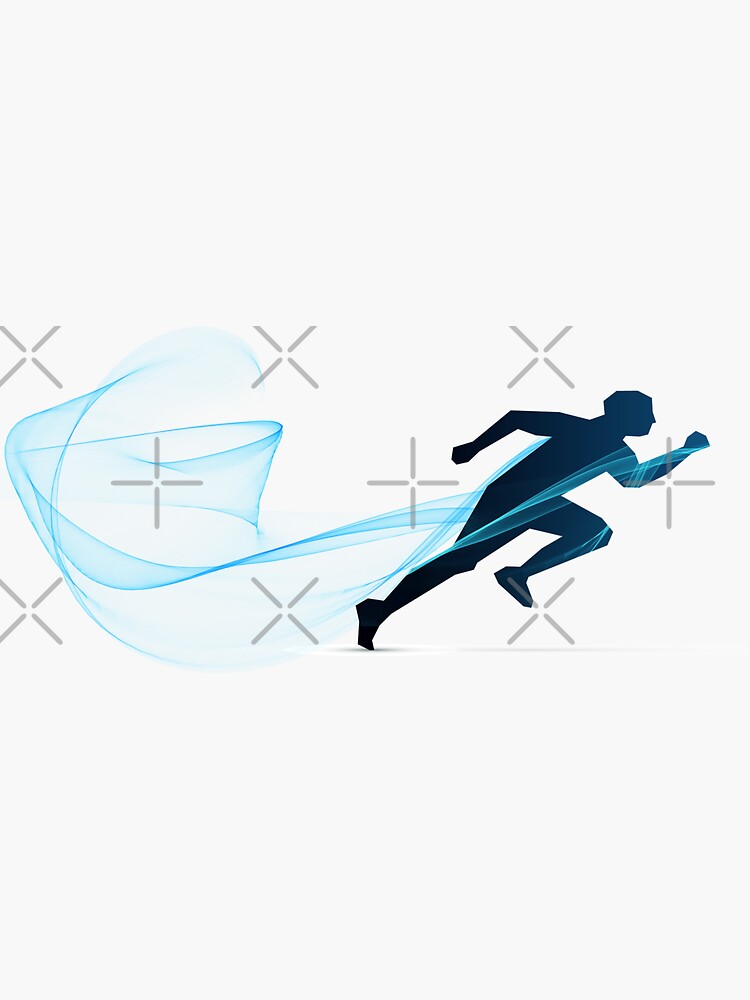 "man runner running jogger-cross country running" Sticker by m-m-rstore ...