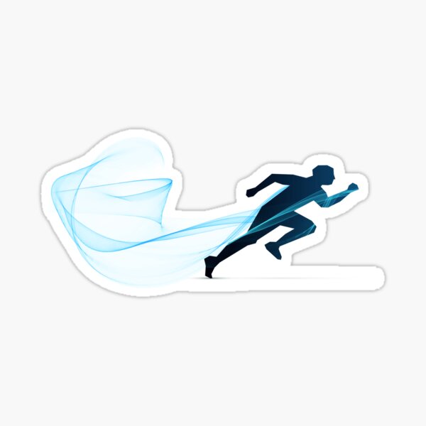 "man runner running jogger-cross country running" Sticker by m-m-rstore ...