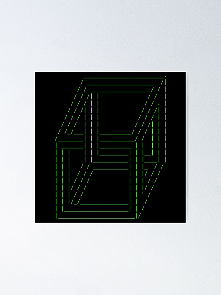 "Geometric Cube Illusion Ascii Art" Poster for Sale by typo-n-quotes ...