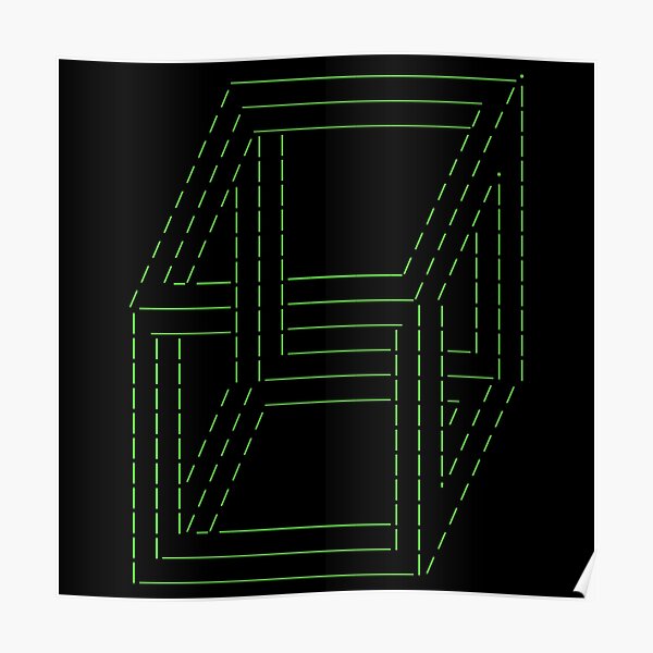 "Geometric Cube Illusion Ascii Art" Poster for Sale by typo-n-quotes ...