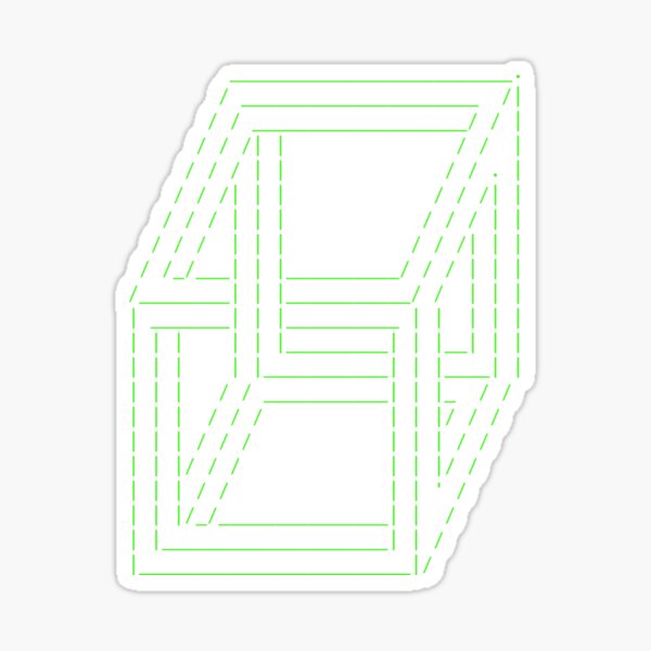 "Geometric Cube Illusion Ascii Art" Sticker for Sale by typo-n-quotes ...