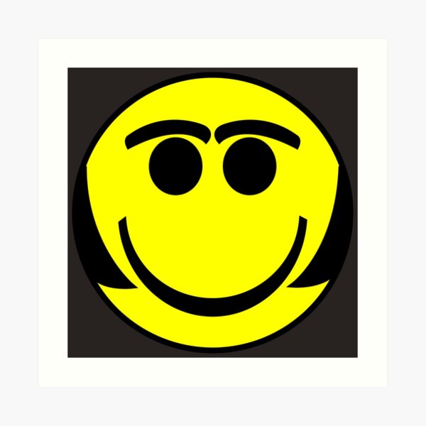 "Happy Smiley Face Dad Emoji With Side Burns and Big Eye Brows" Art ...
