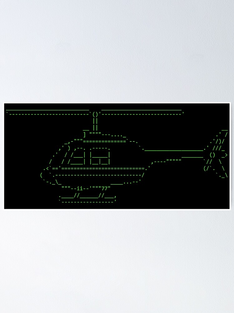 "Helicopter Ascii Art" Poster for Sale by typo-n-quotes | Redbubble