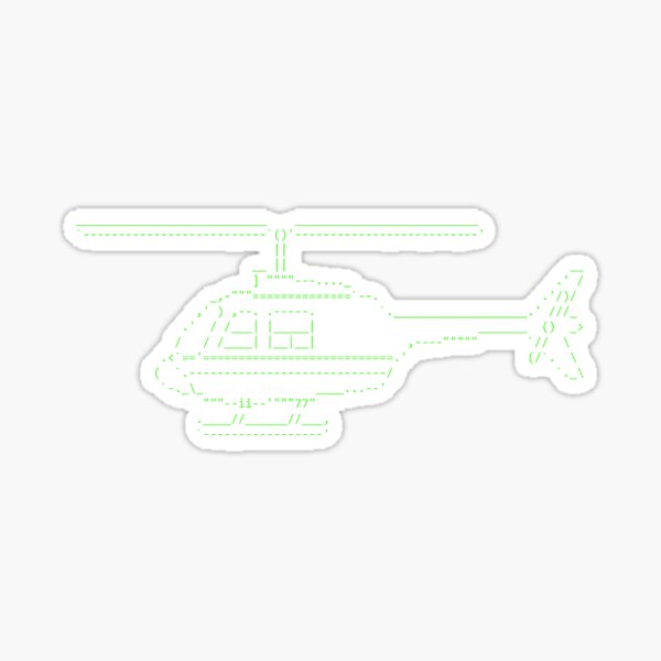 "Helicopter Ascii Art" Sticker for Sale by typo-n-quotes | Redbubble