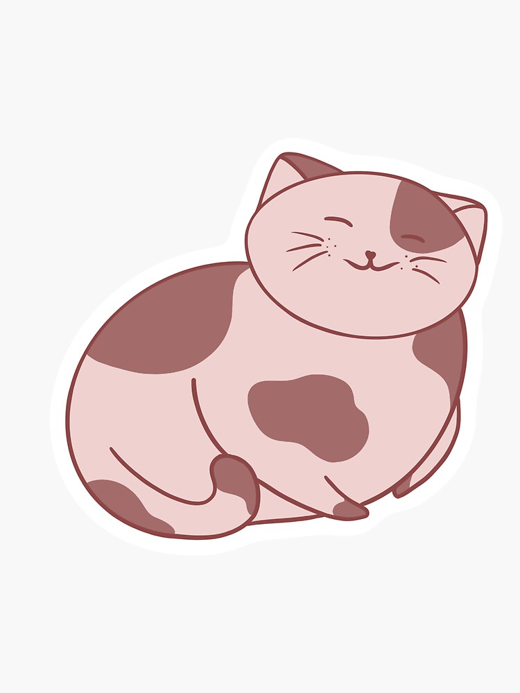"Tubby Cat " Sticker by gooseydraws | Redbubble