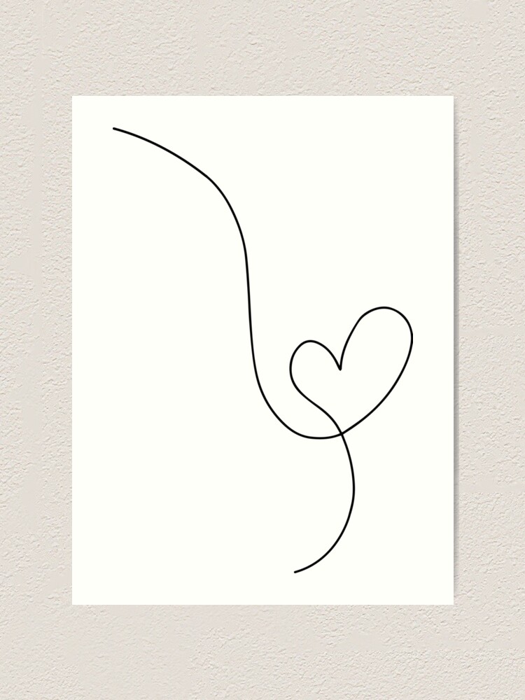 "Heart One Line Art - Heart Continuous Line" Art Print for Sale by Mrs ...