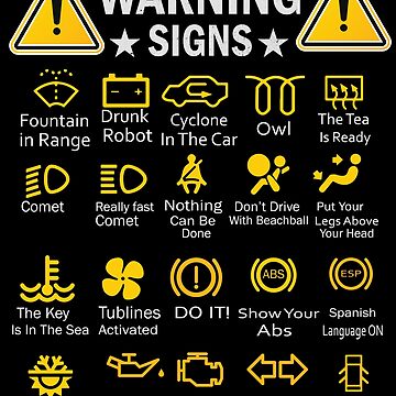 "Warning Signs Driving Cool Auto Mechanic Engineer" Art Board Print for ...
