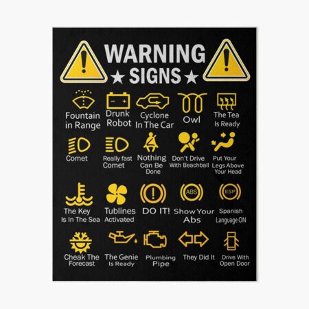 "Warning Signs Driving Cool Auto Mechanic Engineer" Art Board Print for ...