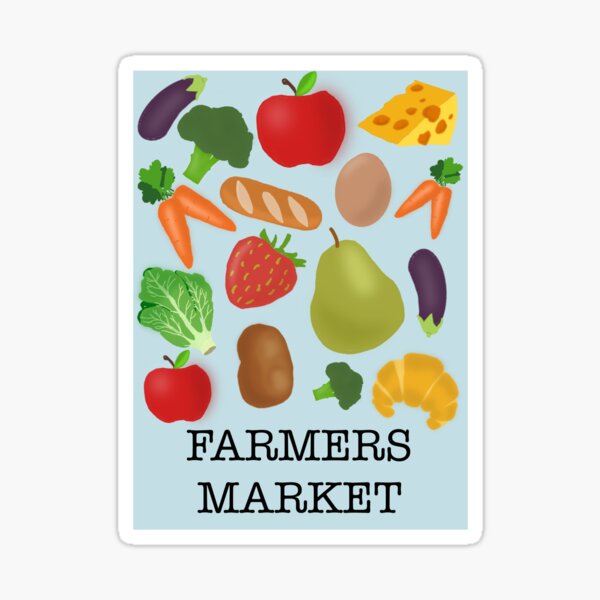 "Farmers market poster" Sticker for Sale by clo3 | Redbubble