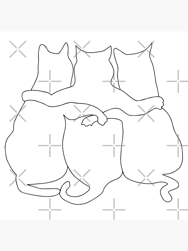 "3 Cats Together Line Art" Poster for Sale by Mrs-PenLine | Redbubble