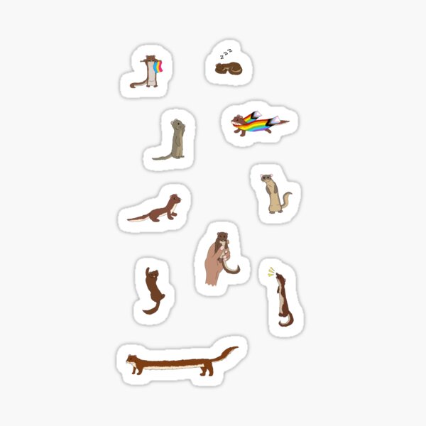 "Summer Weasel Sticker Pack (with pan flag)" Sticker for Sale by ...
