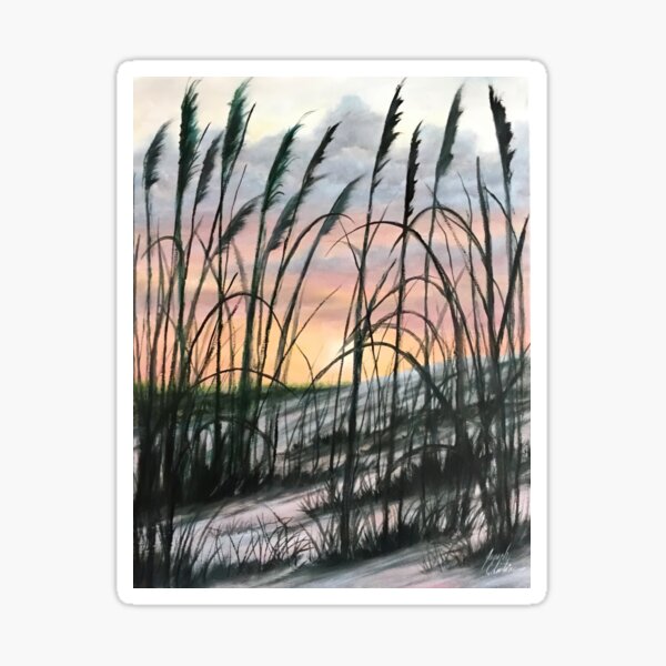 "Beach Sunset Sea Oats" Sticker by SunscapesArt | Redbubble