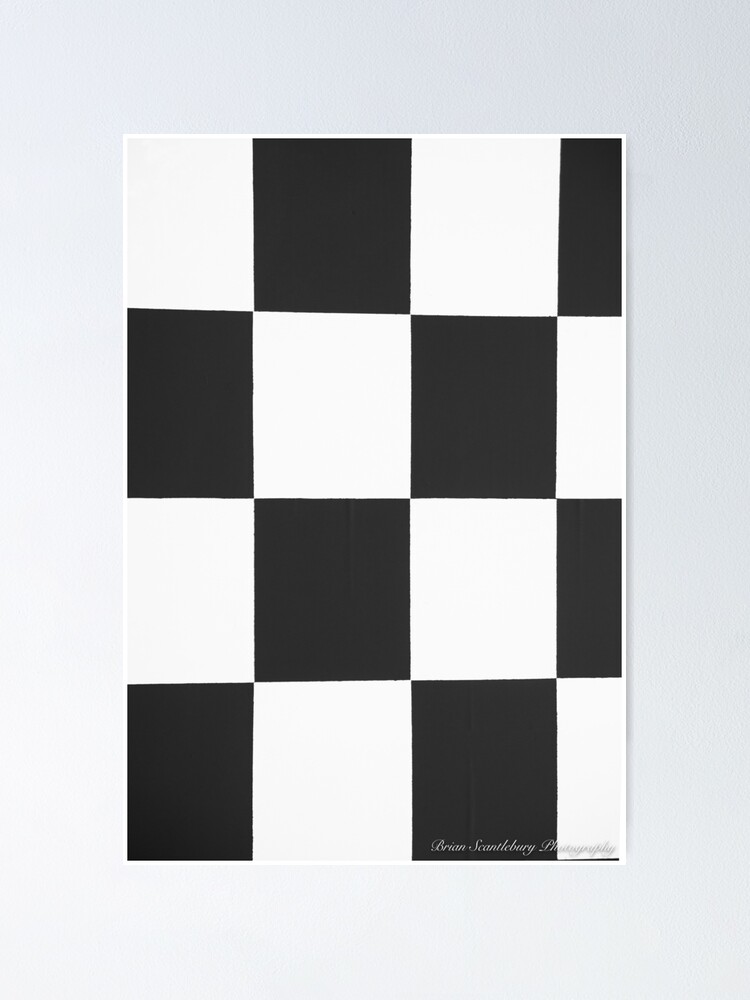 "Black and white square check pattern for impact or effect." Poster for ...