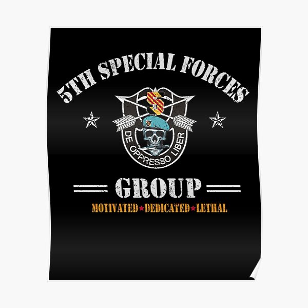 "US Army 5th Special Forces Group Skull US Flag Vintage "De Oppresso ...