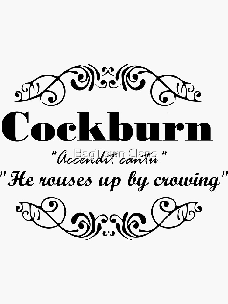 "Cockburn Surname family name last name motto" Sticker for Sale by ...