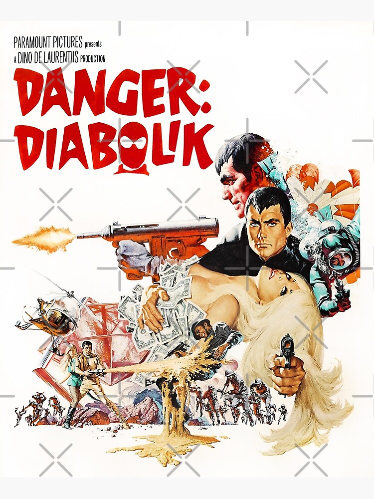 "Danger Diabolik - 1968 Illustrated Vintage Movie Poster" Poster for ...