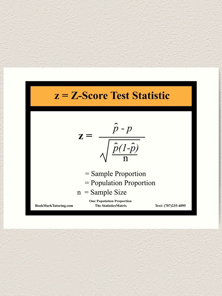 Lámina artística «Ecuación de puntaje Z de una proporción: la matriz ...
