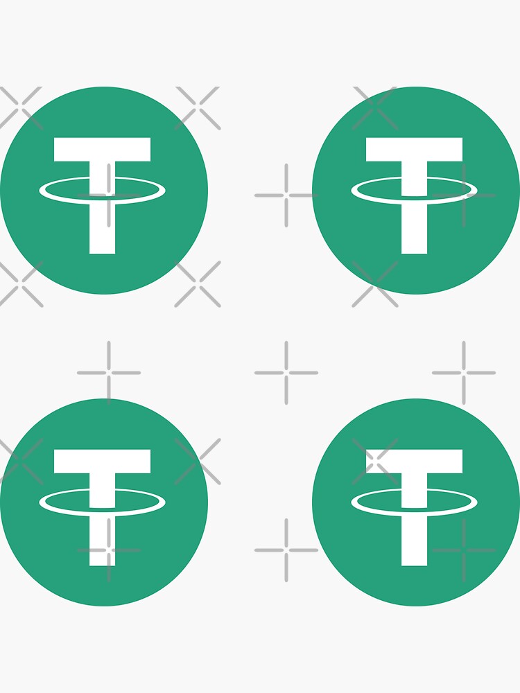"Tether USDT cryptocurrency logo" Sticker for Sale by angelusdark ...