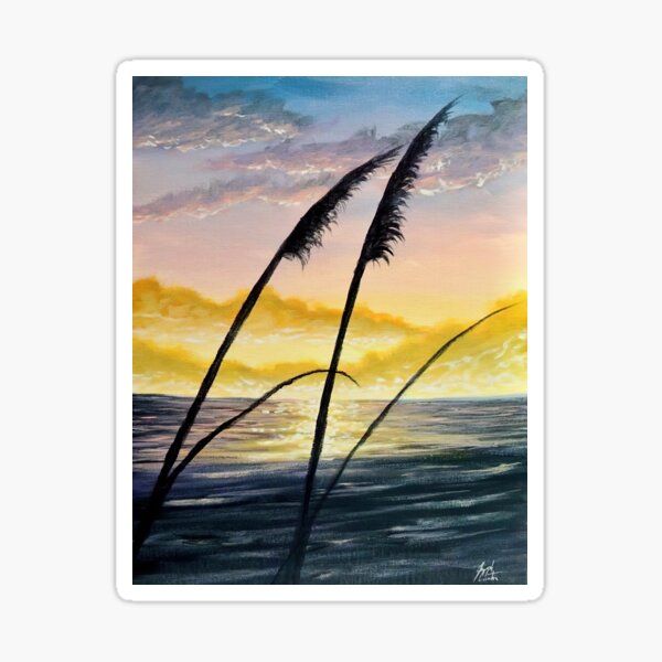 "Beach Sunset Sea Oats" Sticker by SunscapesArt | Redbubble