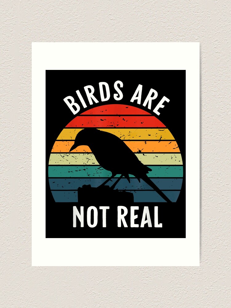 "Birds Are Not Real Retro Vintage Conspiracy Theory" Art Print by ...