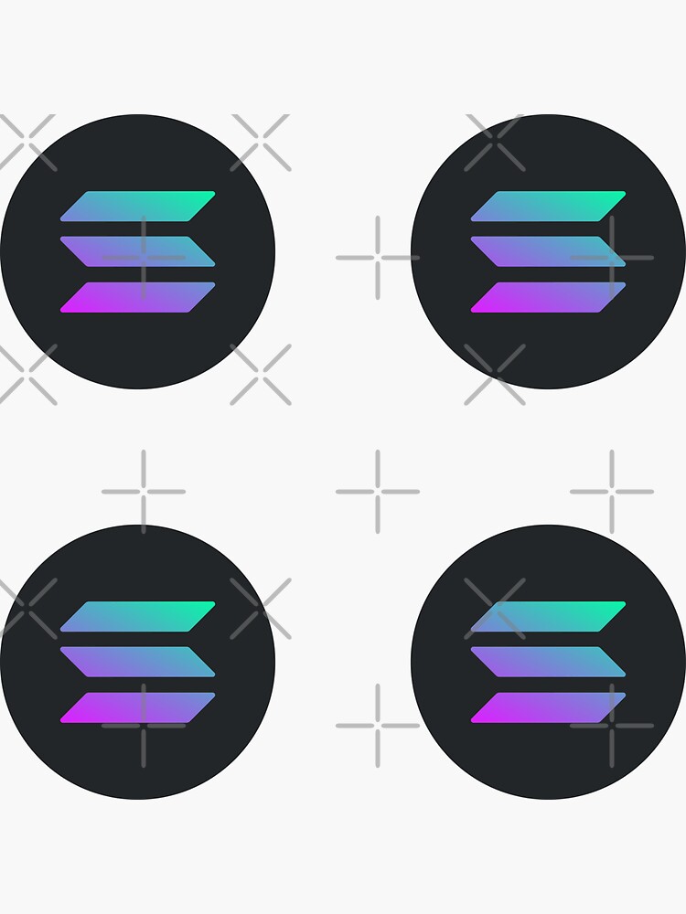 "Solana SOL cryptocurrency logo" Sticker by angelusdark | Redbubble