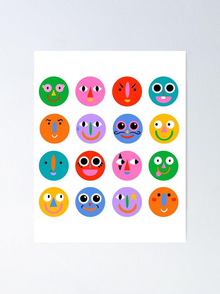 " Smiley faces :)" Poster for Sale by sm-pht | Redbubble