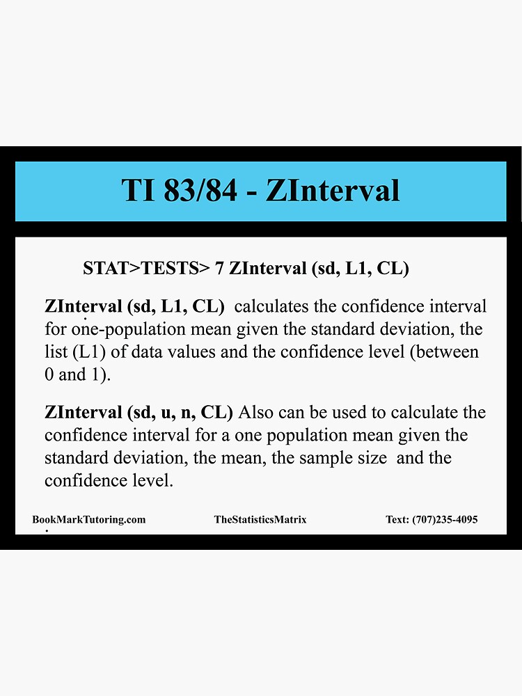 Pegatina «Función invNorm de TI 83/84: La matriz de estadísticas en ...