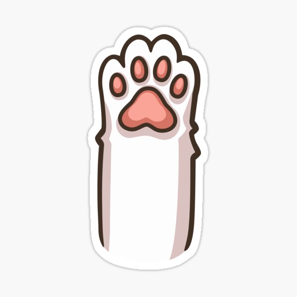 "White Cat Toe Bean" Sticker by PawAesthetic | Redbubble