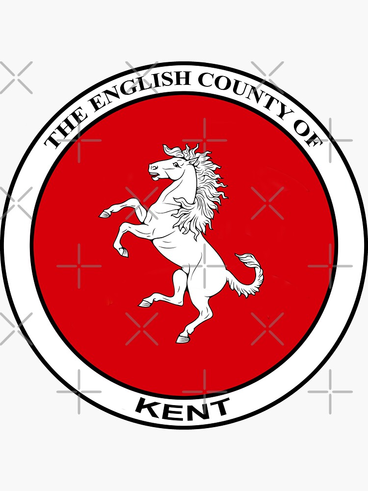 "KENT COUNTY emblem" Sticker by rockolaray | Redbubble