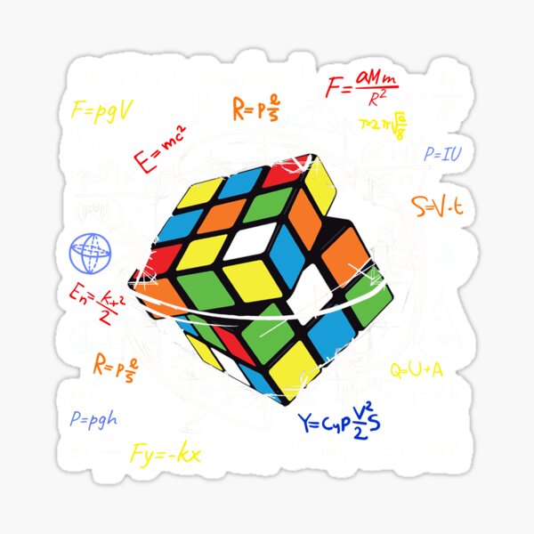 "Cool Math Rubik Rubics Player Cube Speed Cubing Math Lovers" Sticker ...