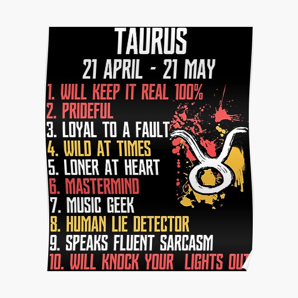 "Taurus Facts Zodiac Sign Birthday" Poster for Sale by hoangtrongkhiem ...