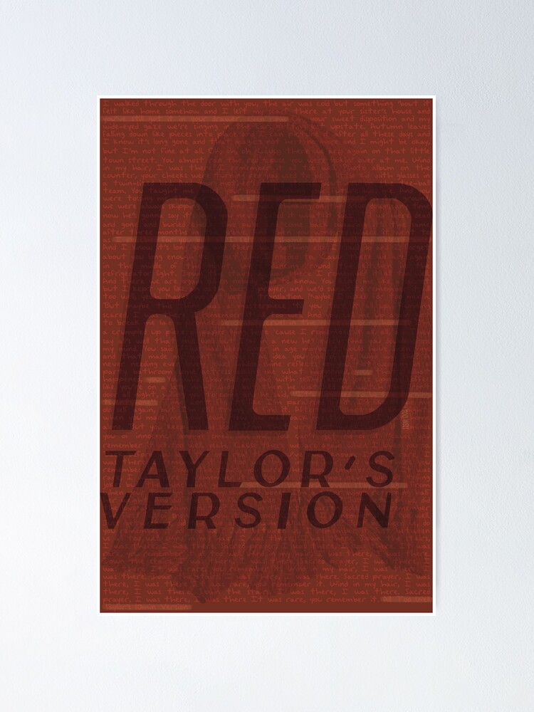 "Taylor Swift Red (Taylor’s Version)" Poster by Alistone13 | Redbubble