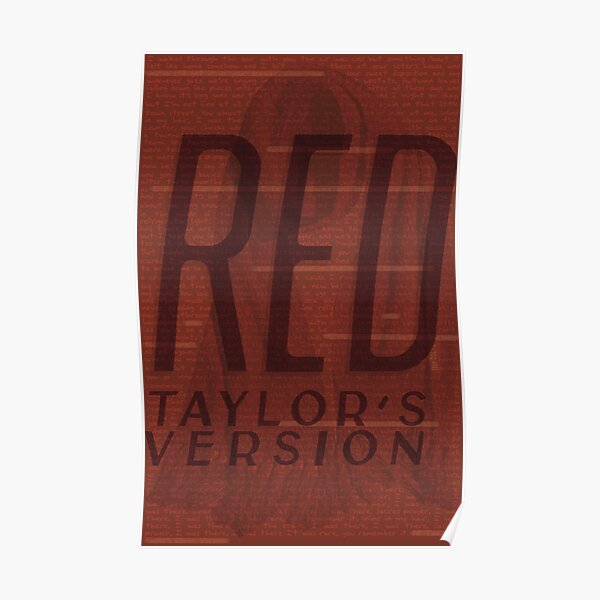 "Taylor Swift Red (Taylor’s Version)" Poster by Alistone13 | Redbubble