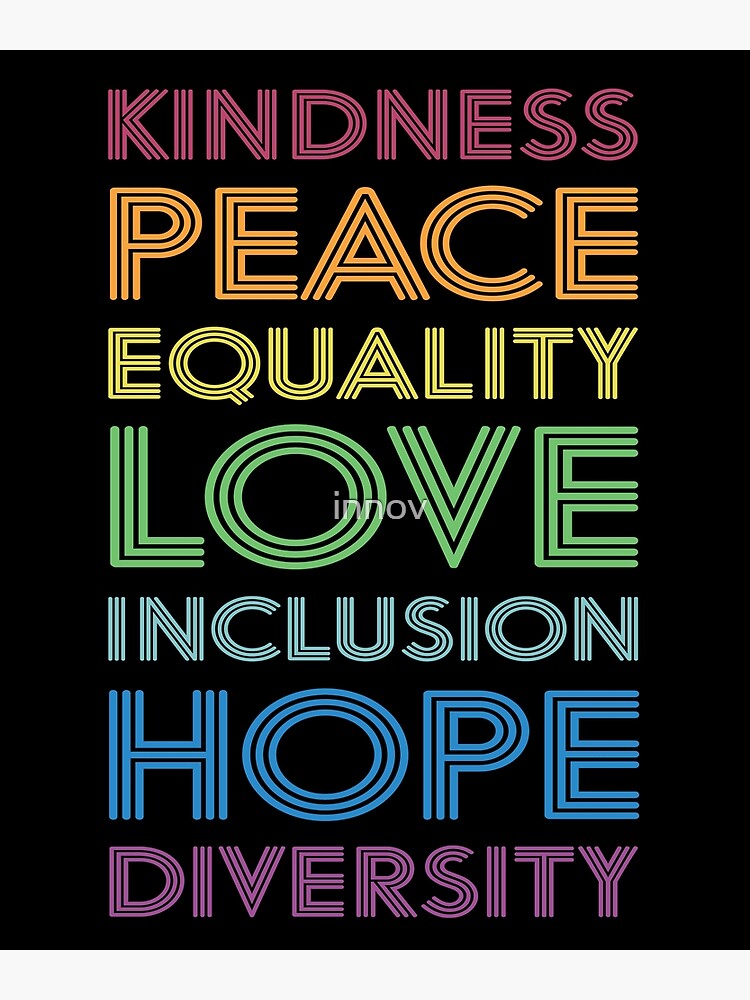 Póster «Amor Igualdad Inclusión Amabilidad Diversidad Esperanza Paz ...