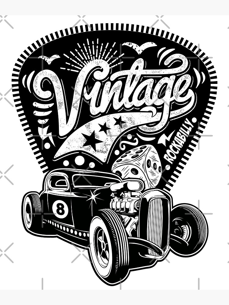 "Rockabilly Hot Rod 1950s Sock Hop Party Rock and Roll Vintage" Poster ...