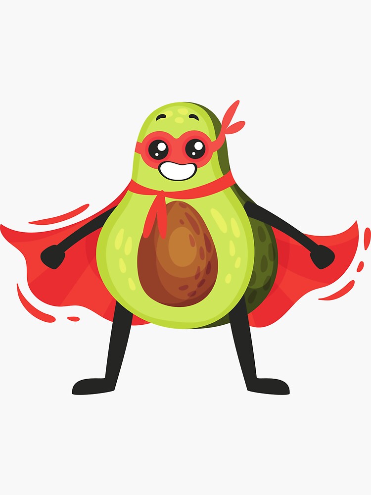 "The cutest avocado ever : avocado super hero" Sticker for Sale by ...