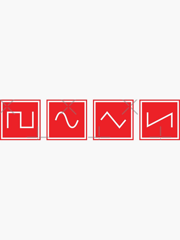 "Synthesizer Waveform Red" Sticker for Sale by AtomicMalibu | Redbubble