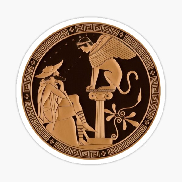 "Oedipus & the Sphinx" Sticker for Sale by ChristopherB62 | Redbubble